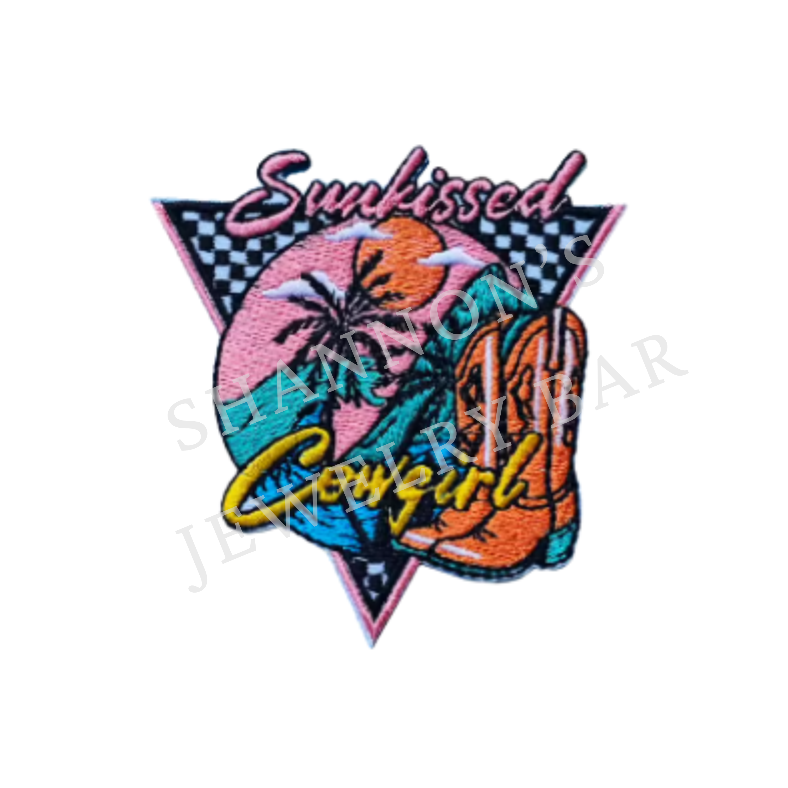 Sunkissed Cowgirl Embroidered Patch | Retro Western Summer Iron-On ...
